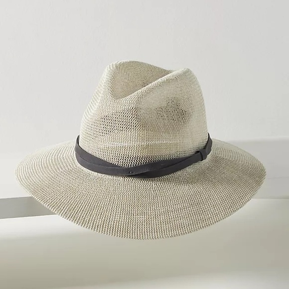 Anthropologie | Accessories | Anthropologie Cream Fedora Hat With Black ...